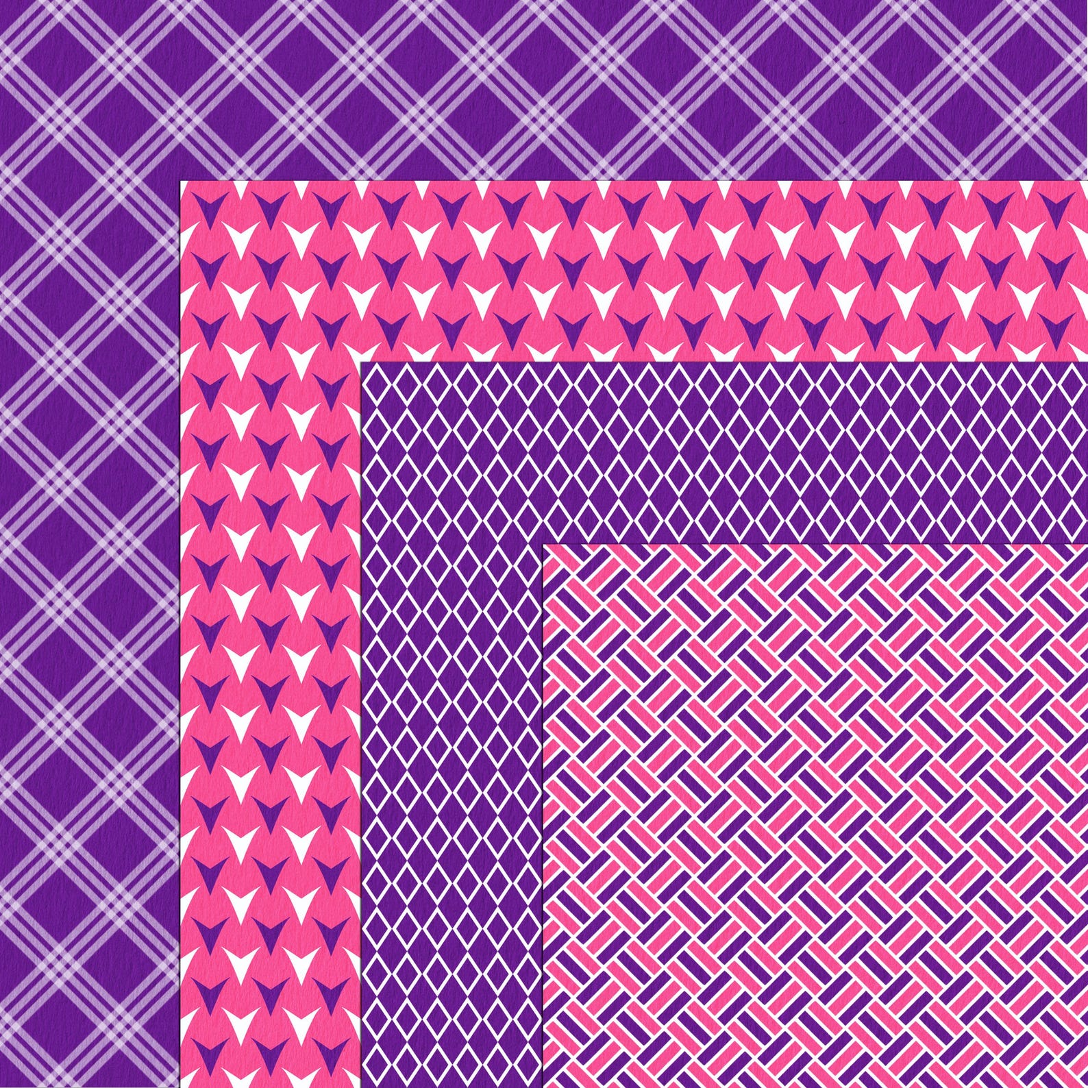 Purple & Pink Digital Paper Pack: Seamless Patterns (digital Download ...
