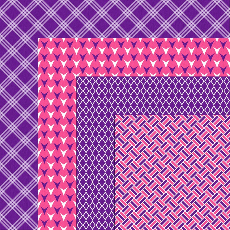 Purple & Pink Digital Paper Pack: Seamless Patterns (digital Download ...
