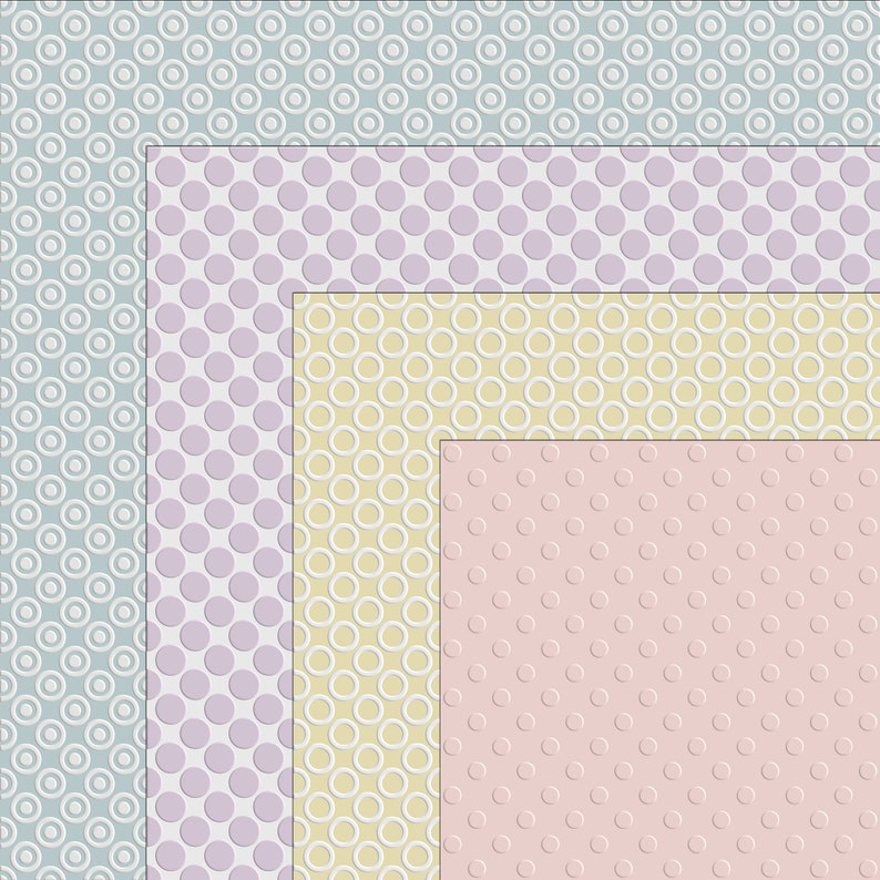Embossed Pastel Polka Dot Digital Paper. Patterns With Light Embossed ...