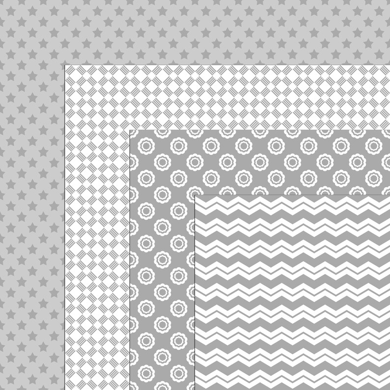 Seamless Gray Digital Paper Pack. Light Gray Paper. for Backgrounds ...
