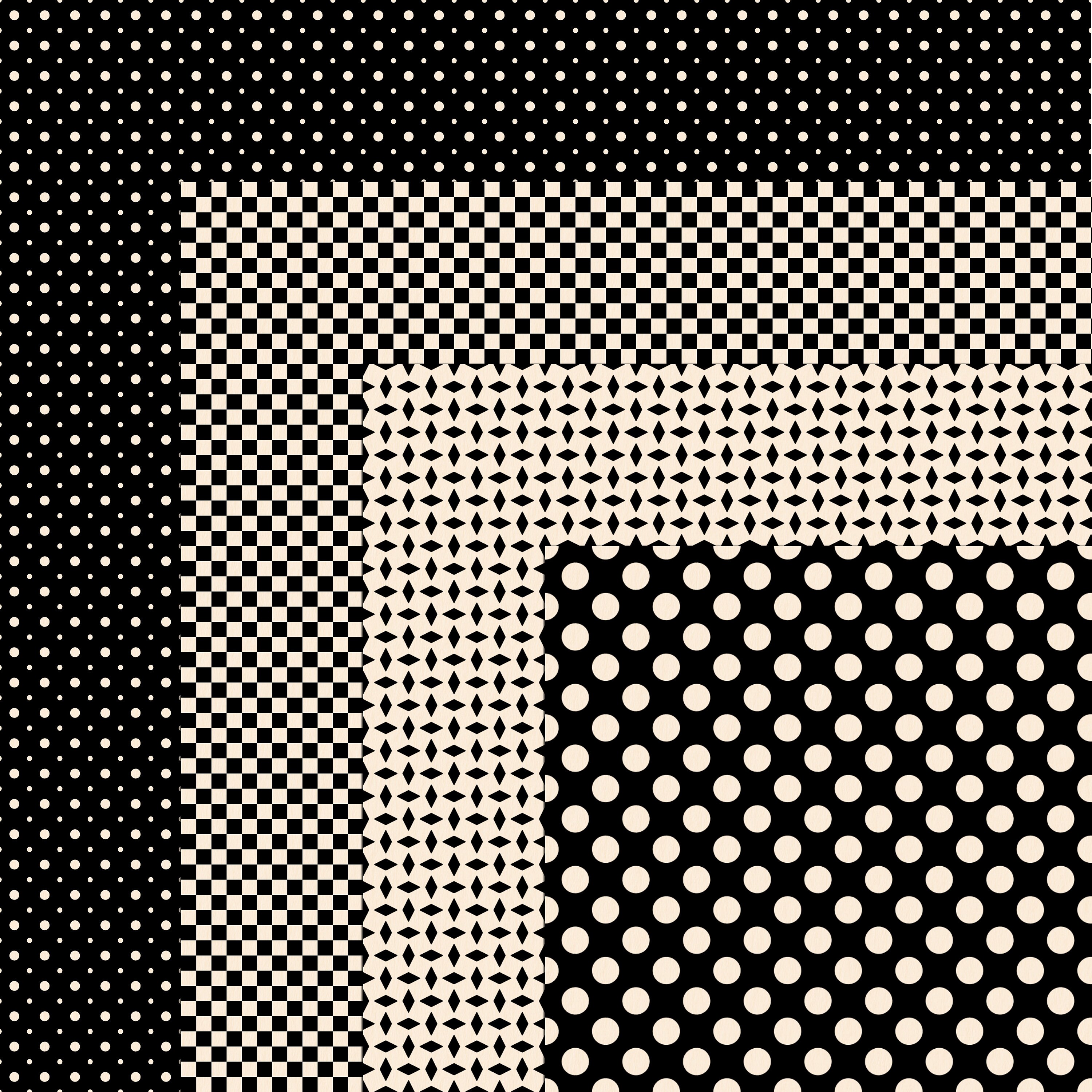 Black & Cream Digital Paper With Light Texture. Seamless Black Antique ...