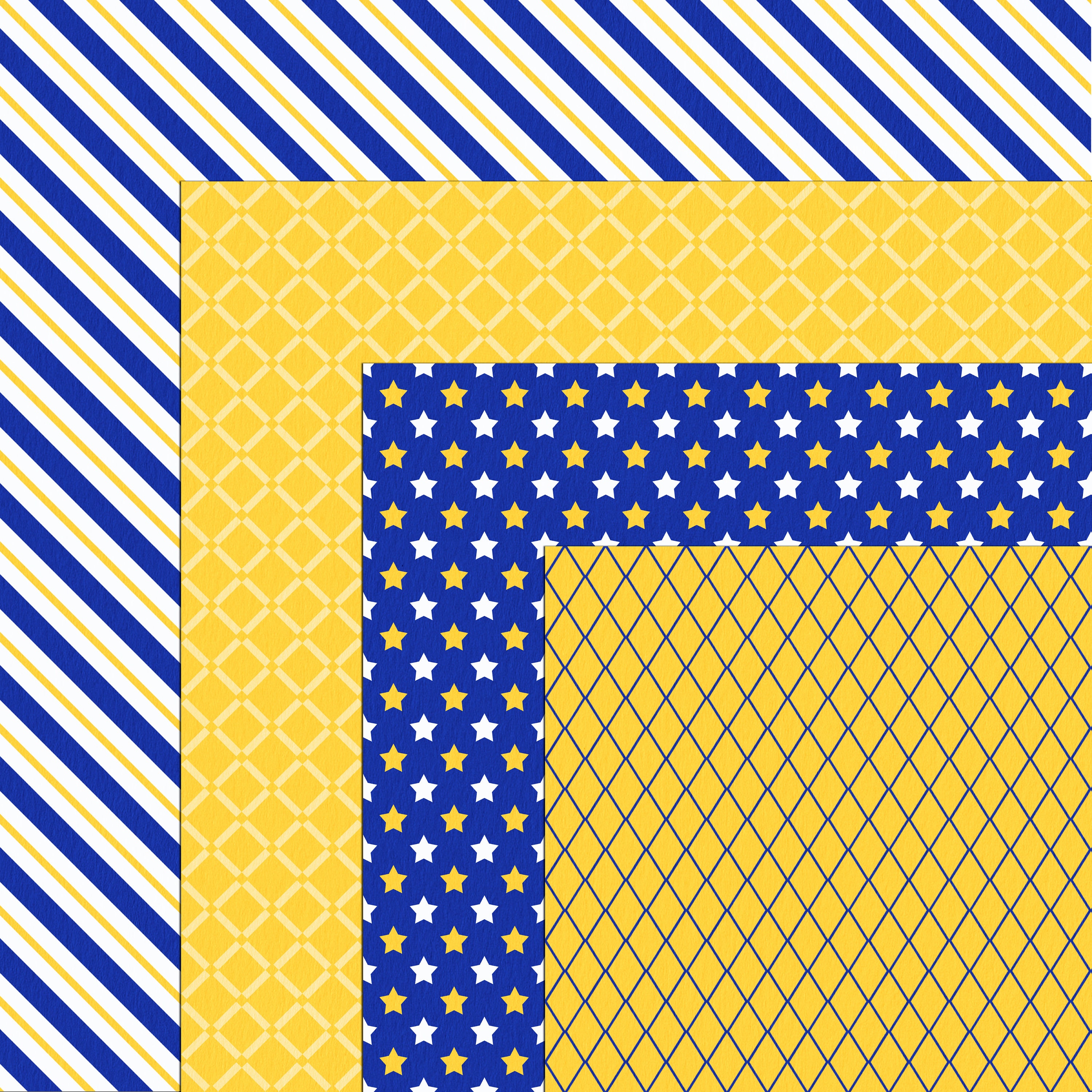 Royal Blue & Yellow Digital Paper With Light Texture for Scrapbooks ...