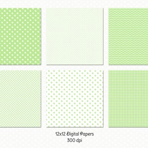 White and Pastel Green Digital Paper Pack With Light Texture. Easter ...