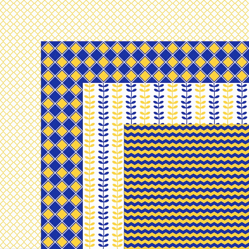 Royal Blue & Yellow Digital Paper With Light Texture for Scrapbooks ...