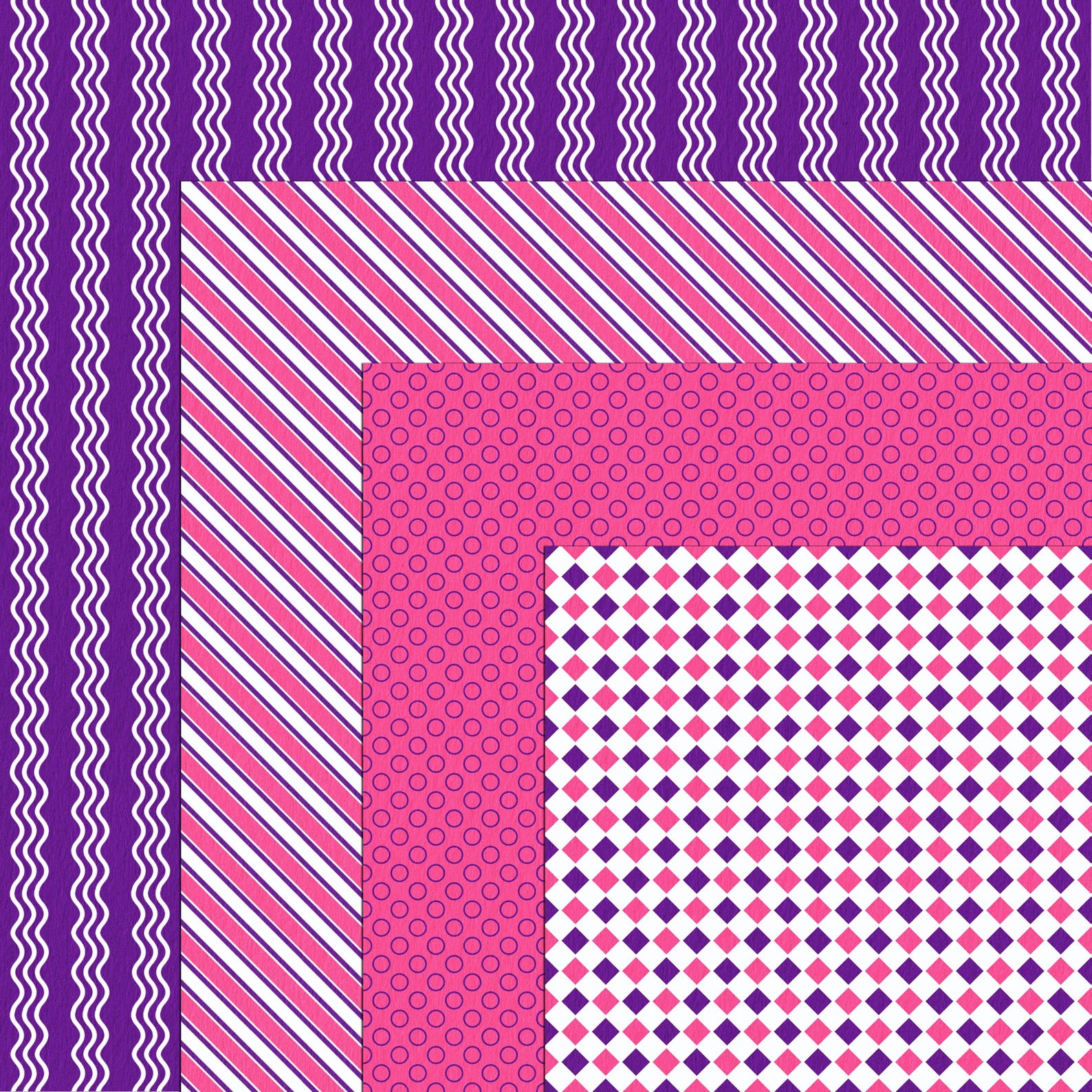 Purple & Pink Digital Paper Pack: Seamless Patterns (digital Download ...