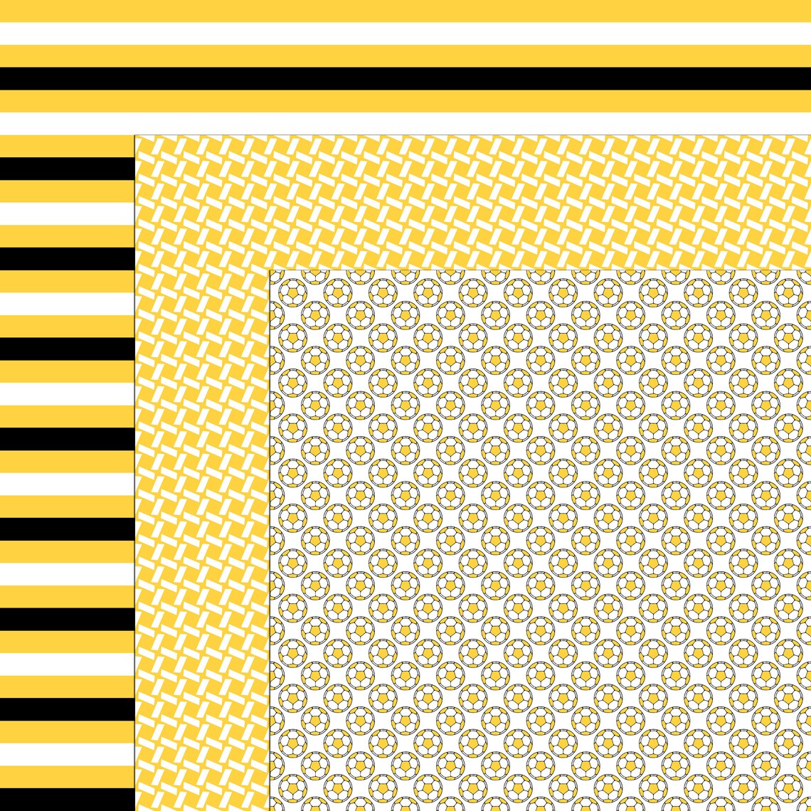Yellow and Black Soccer Digital Paper. Yellow Soccer Ball Alpha. Soccer ...