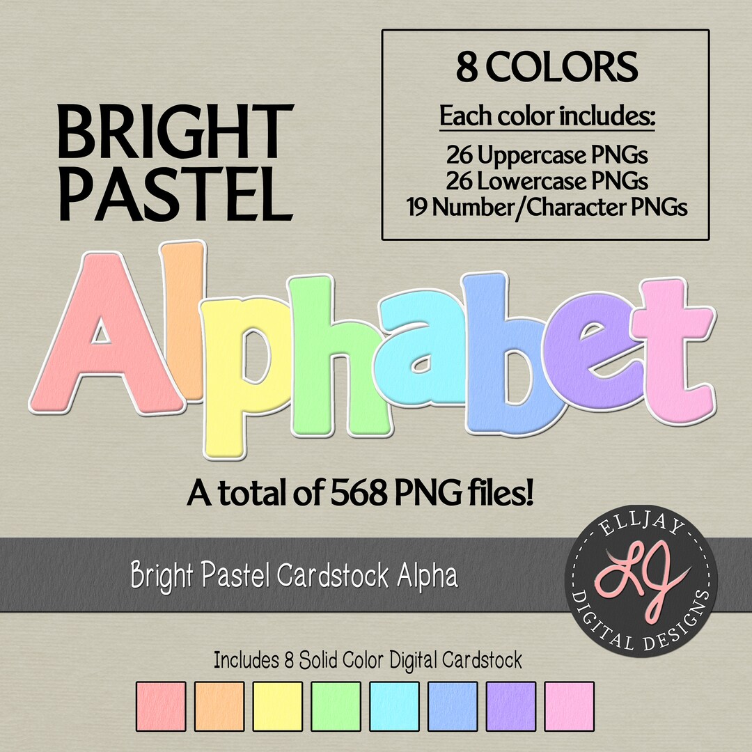 Pastel Digital Alphas. PNG Alpha. Pastel Red, Orange, Yellow, Green ...