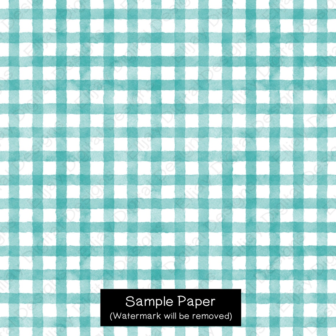 Watercolor Gingham Patterned Digital Paper in 100 Colors. Gingham ...