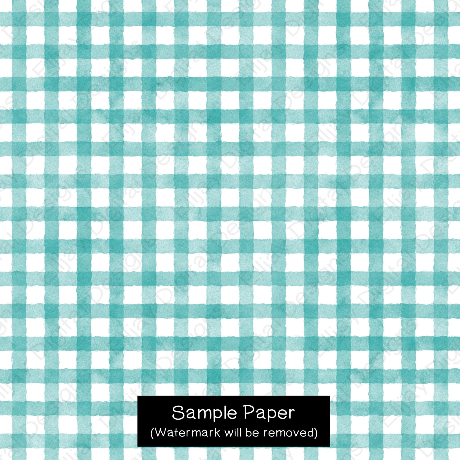 Watercolor Gingham Patterned Digital Paper in 100 Colors. Gingham ...