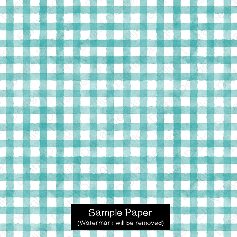 Watercolor Gingham Patterned Digital Paper in 100 Colors. Gingham ...