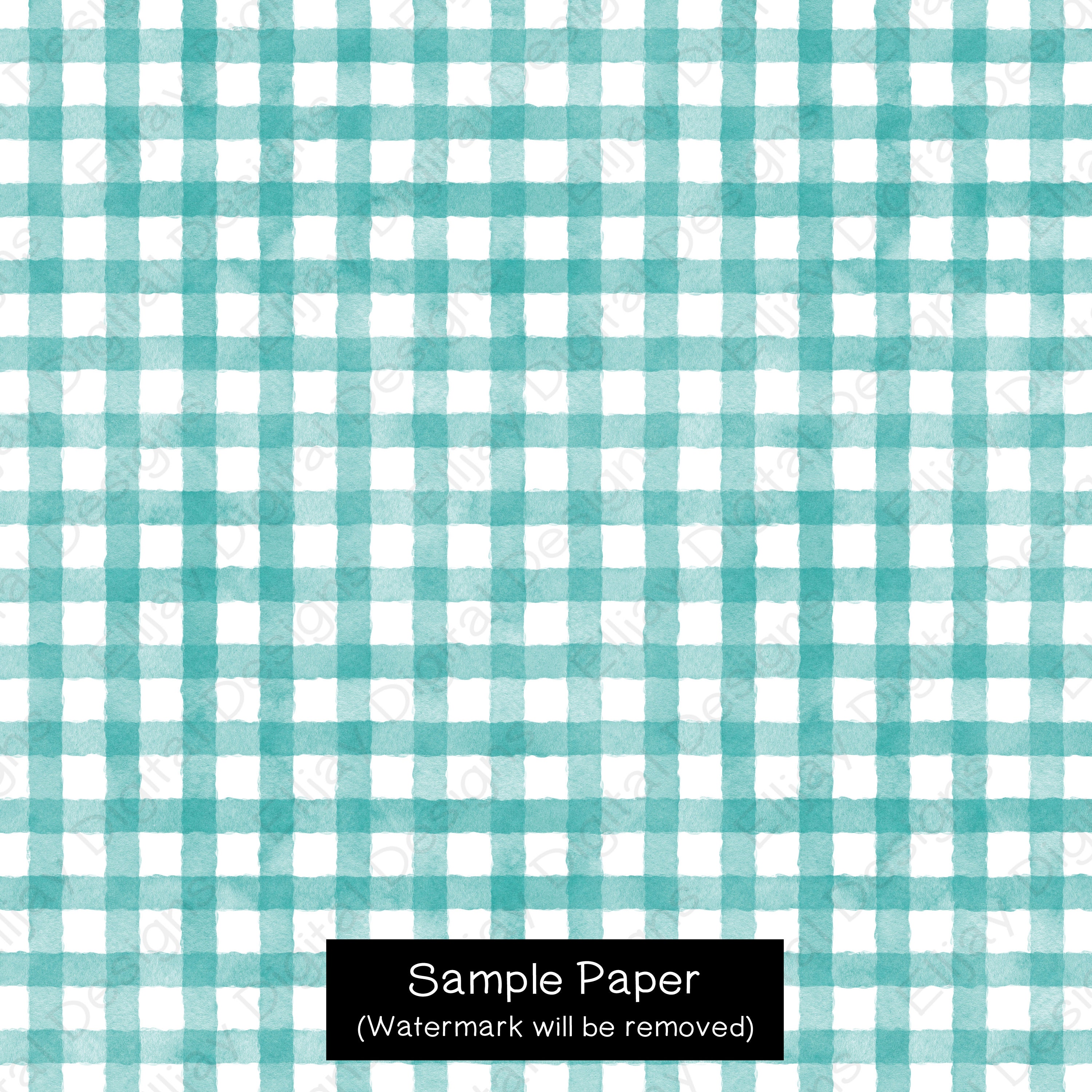 Watercolor Gingham Patterned Digital Paper in 100 Colors. Gingham ...
