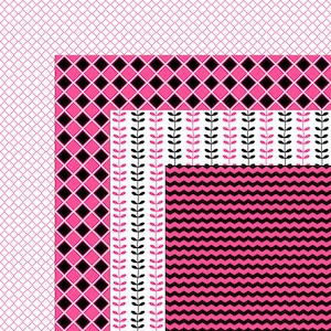 Hot Pink & Black Digital Paper Pack. Seamless Pink Backgrounds ...