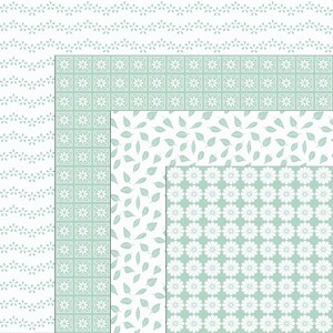 Mint Green Floral Digital Paper Pack. Seamless Mint Scrapbook. 32 Green ...