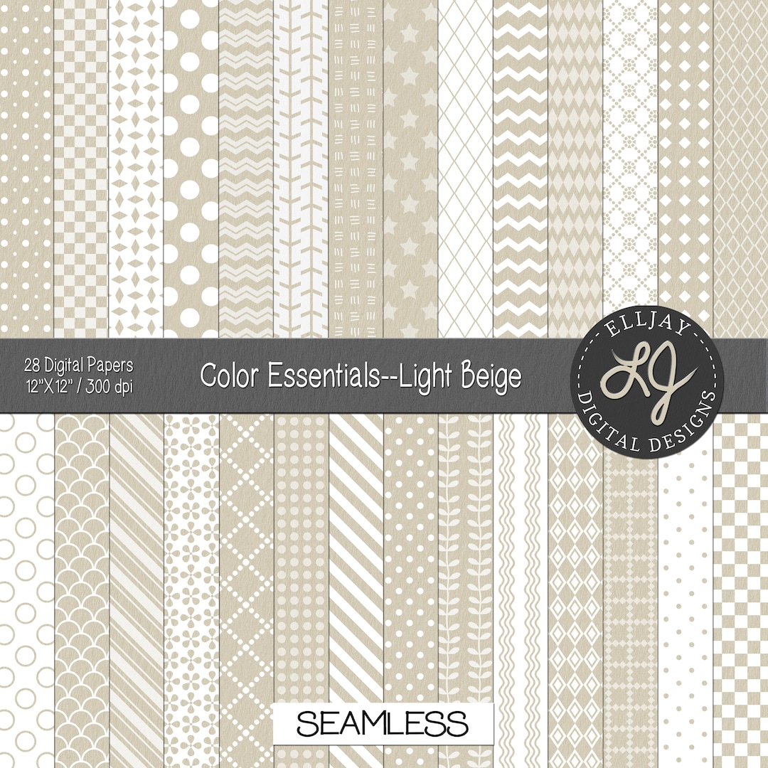 Beige Seamless Digital Paper Pack. Beige Digital Scrapbook Paper. Beige ...