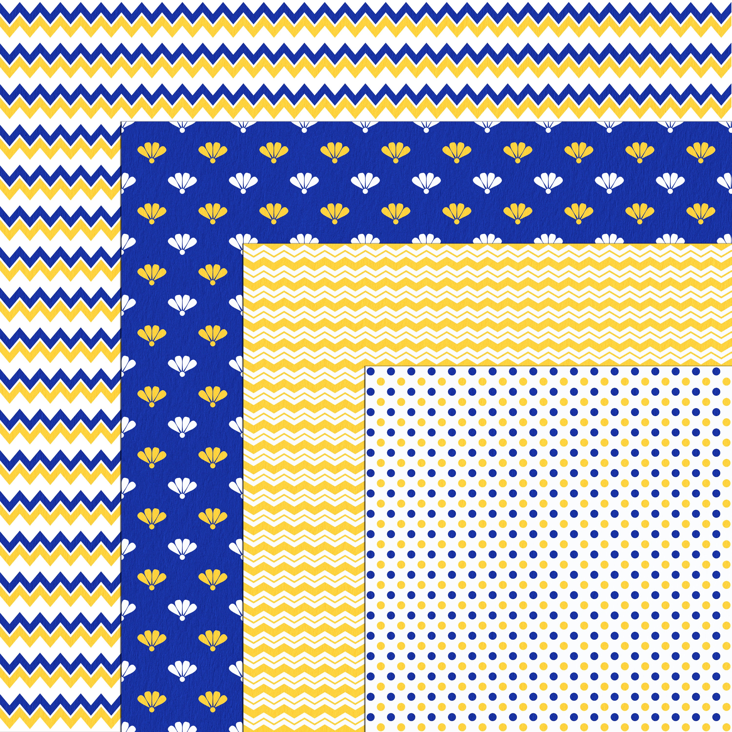 Royal Blue & Yellow Digital Paper With Light Texture for Scrapbooks ...