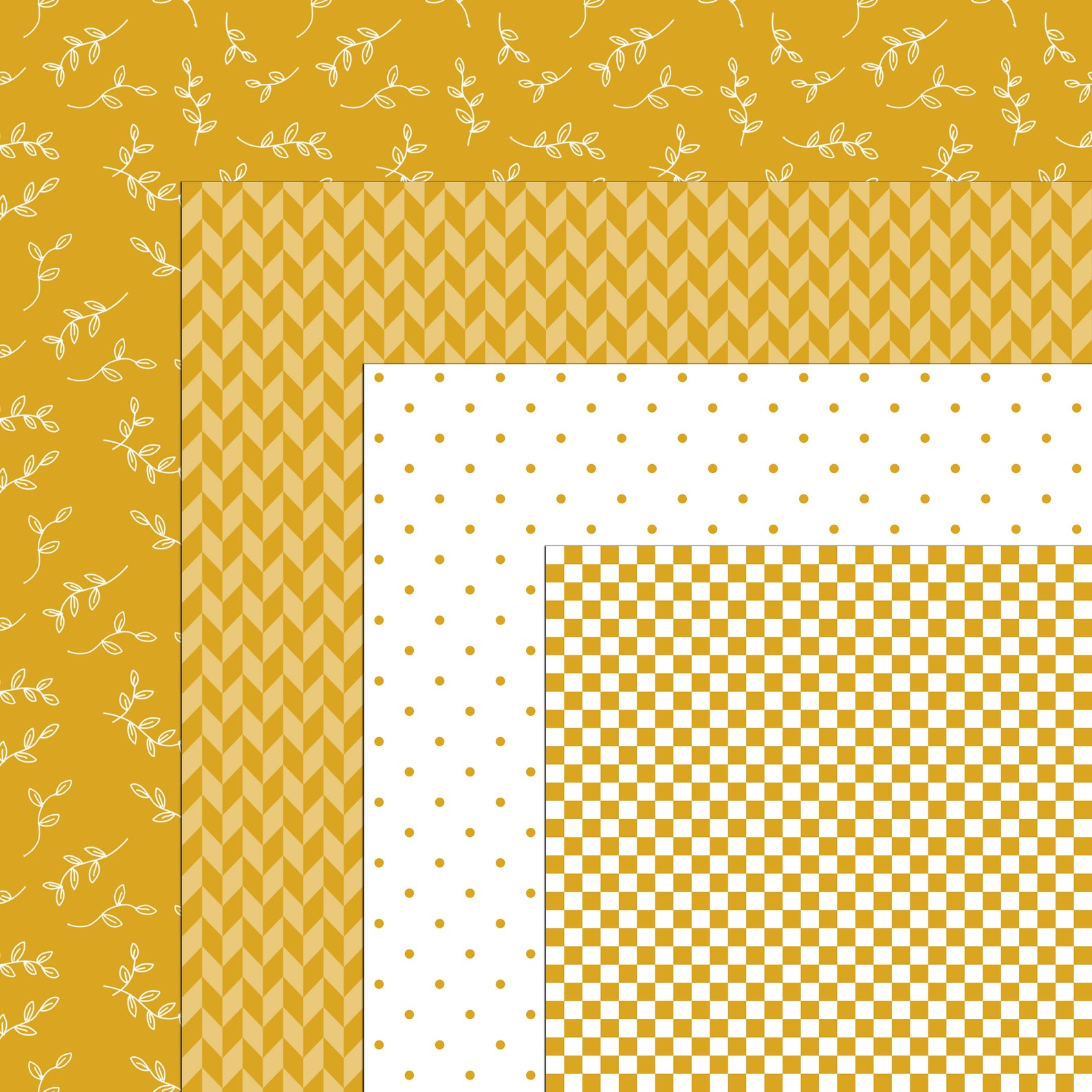 Goldenrod Yellow Digital Paper Pack. Seamless Yellow Scrapbook Paper ...