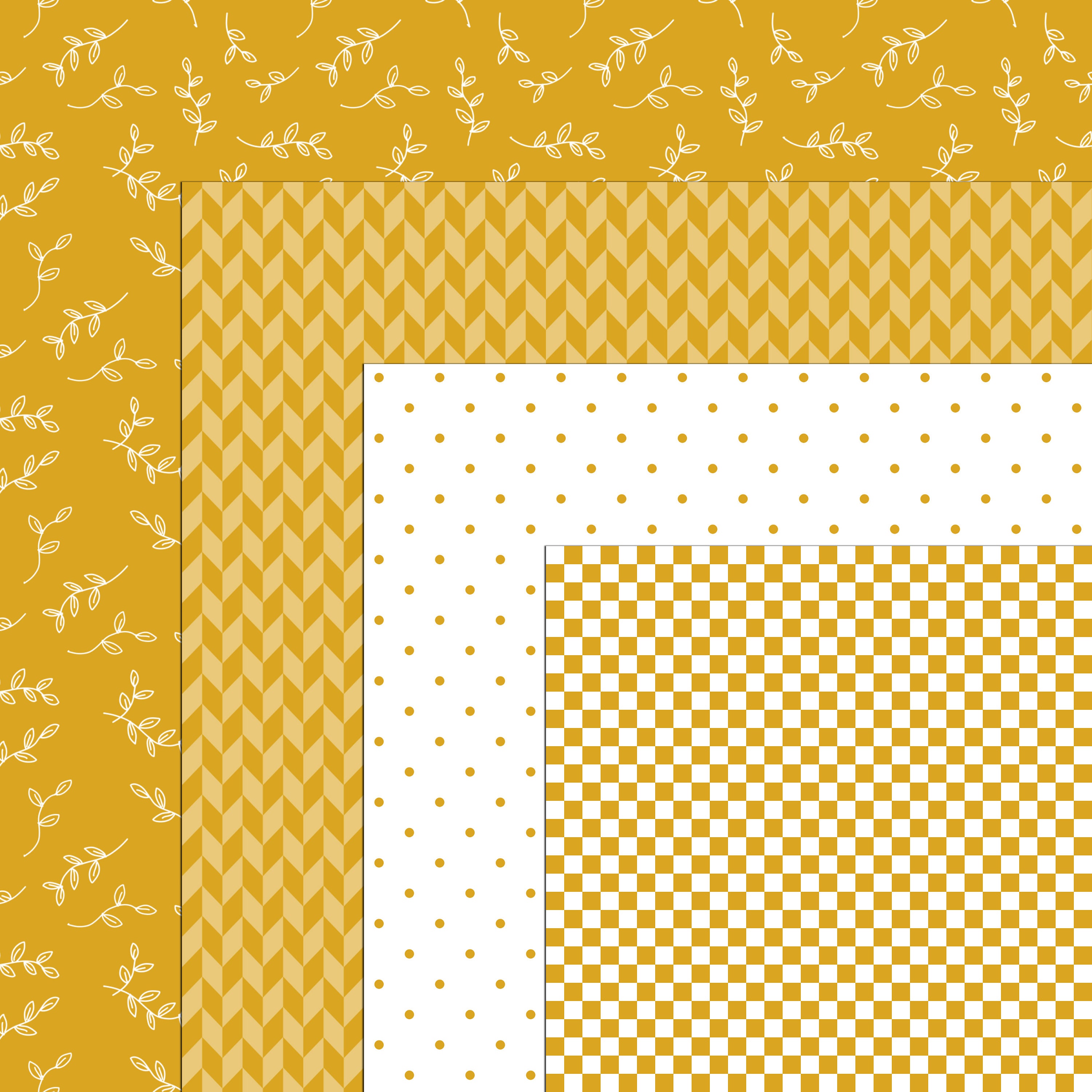 Goldenrod Yellow Digital Paper Pack. Seamless Yellow Scrapbook Paper ...