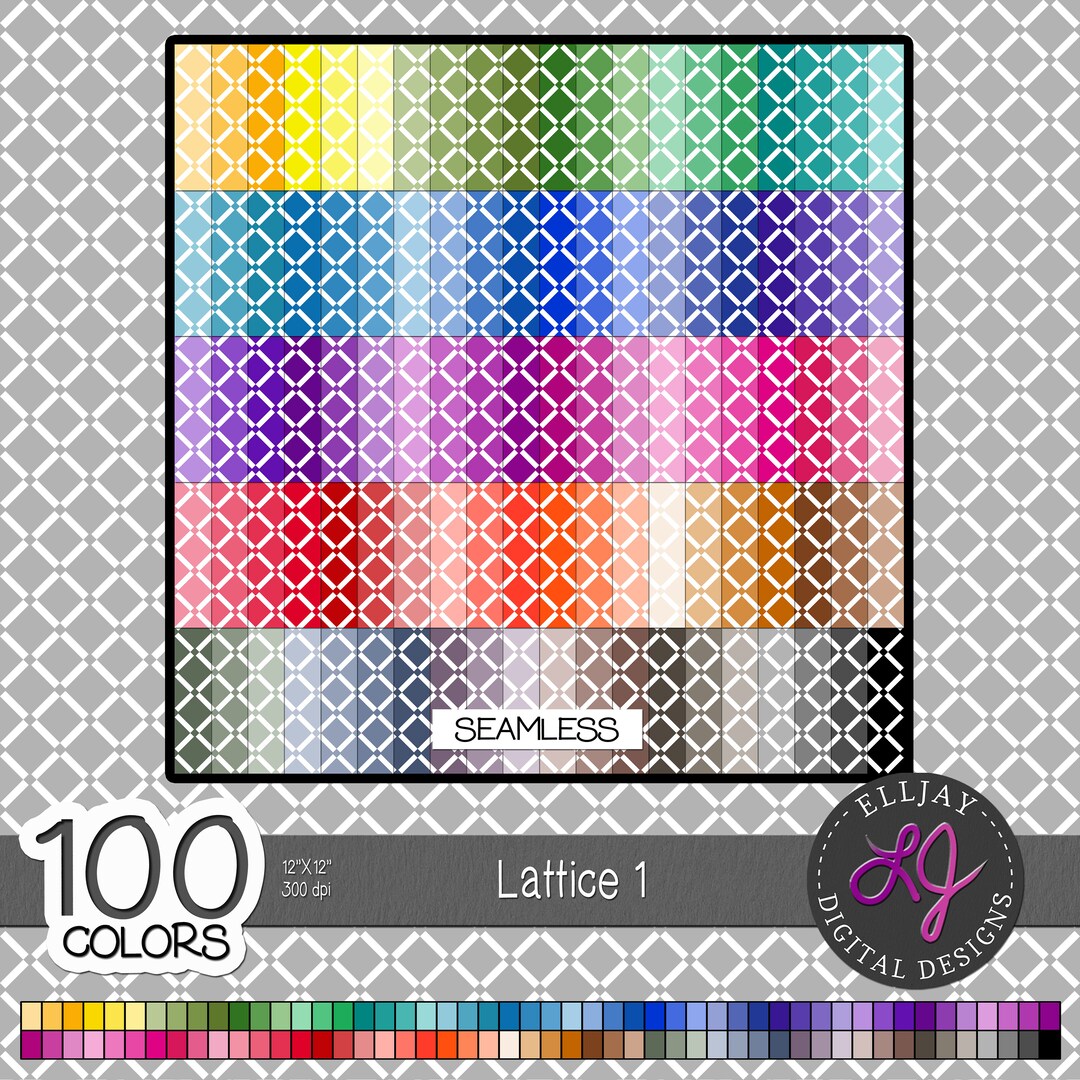 Lattice Digital Paper: 100 Seamless Colors (digital Download) - Etsy