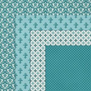 Vintage Teal Digital Paper Pack: Floral Damask Patterns (digital ...