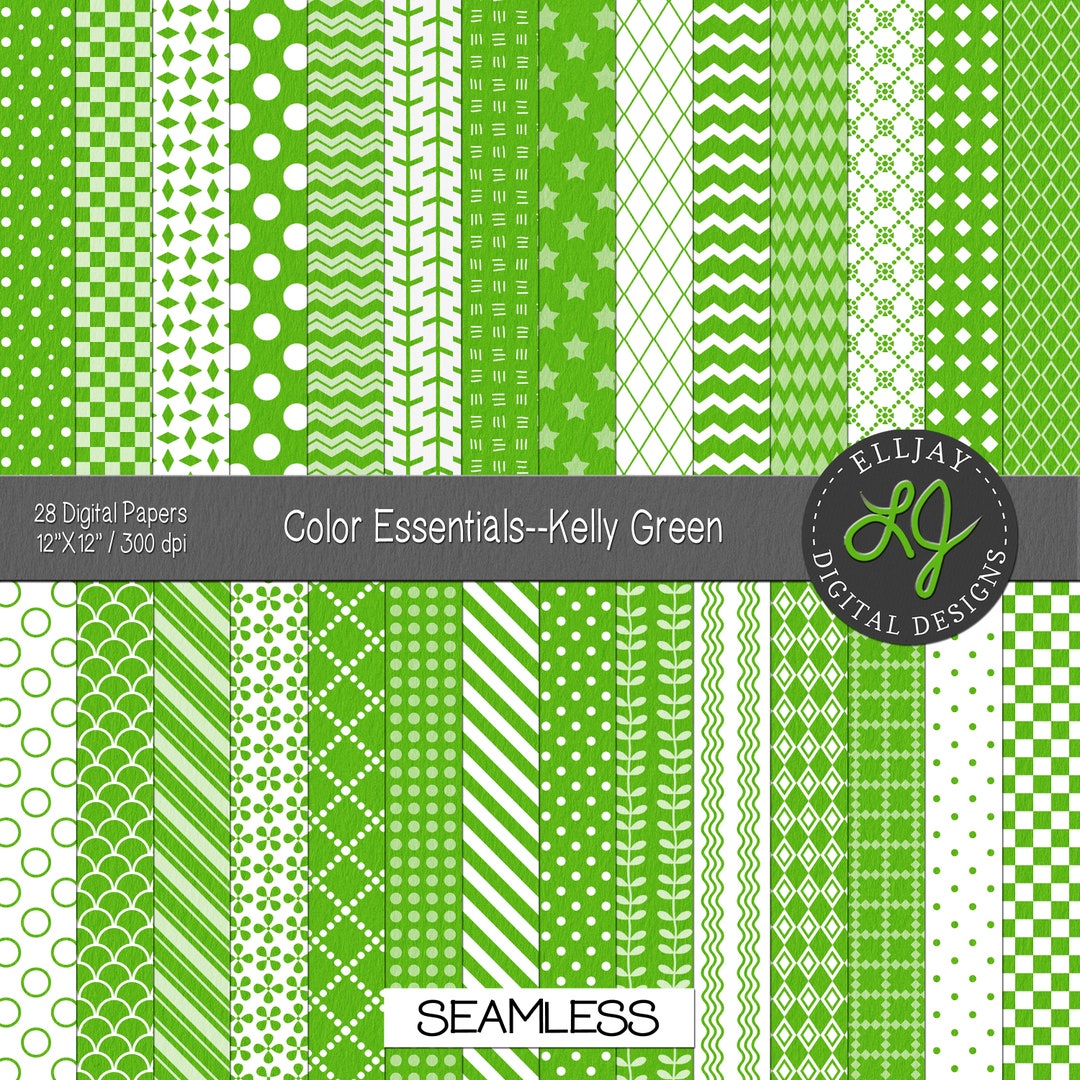 Kelly Green Digital Paper With Light Texture. Seamless Green Scrapbook ...