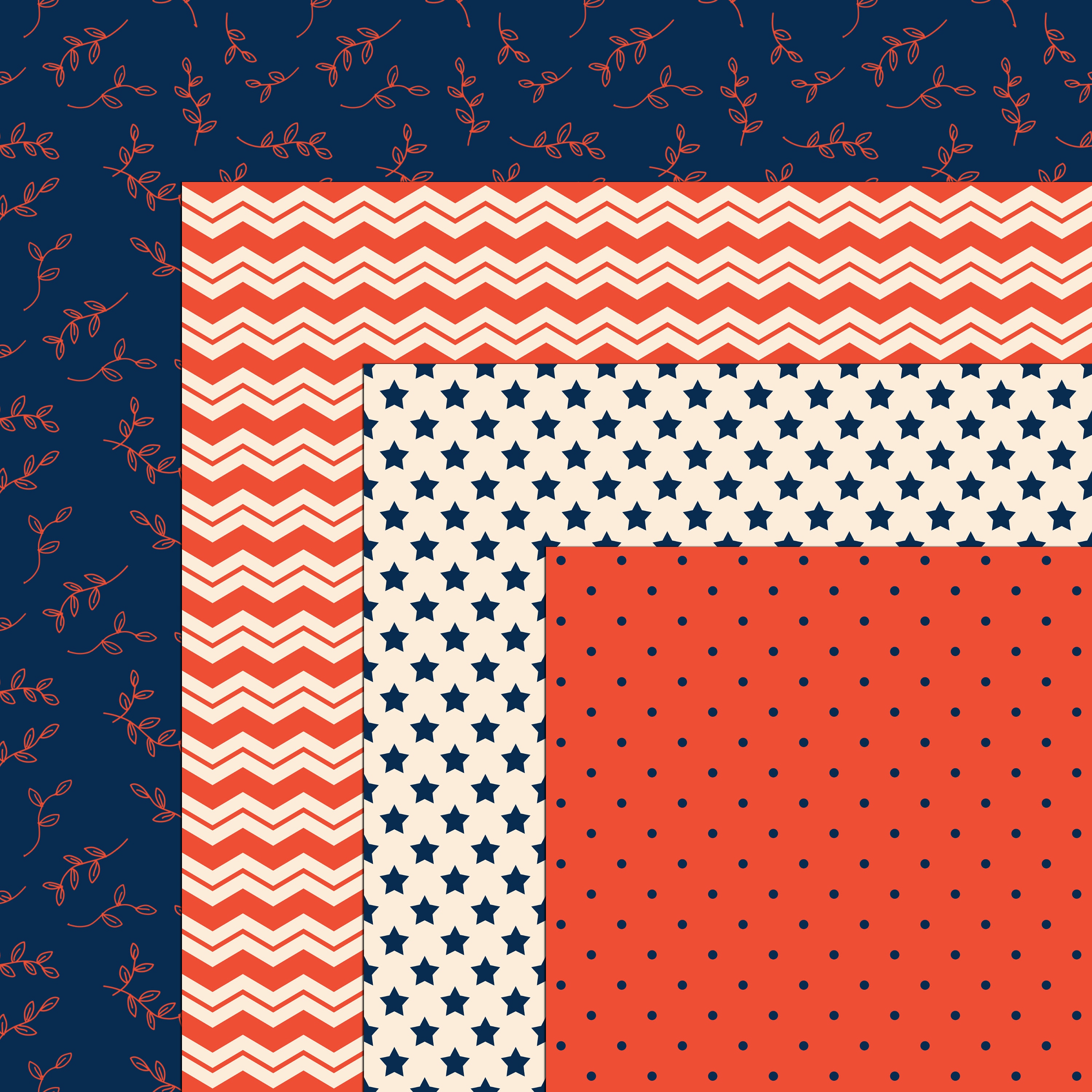 Navy Blue & Orange Digital Paper Pack. Sports Colors. Blue and Orange ...