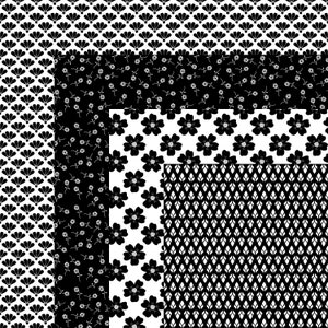 Black & White Floral Digital Paper Pack. 32 Black and White Patterns ...