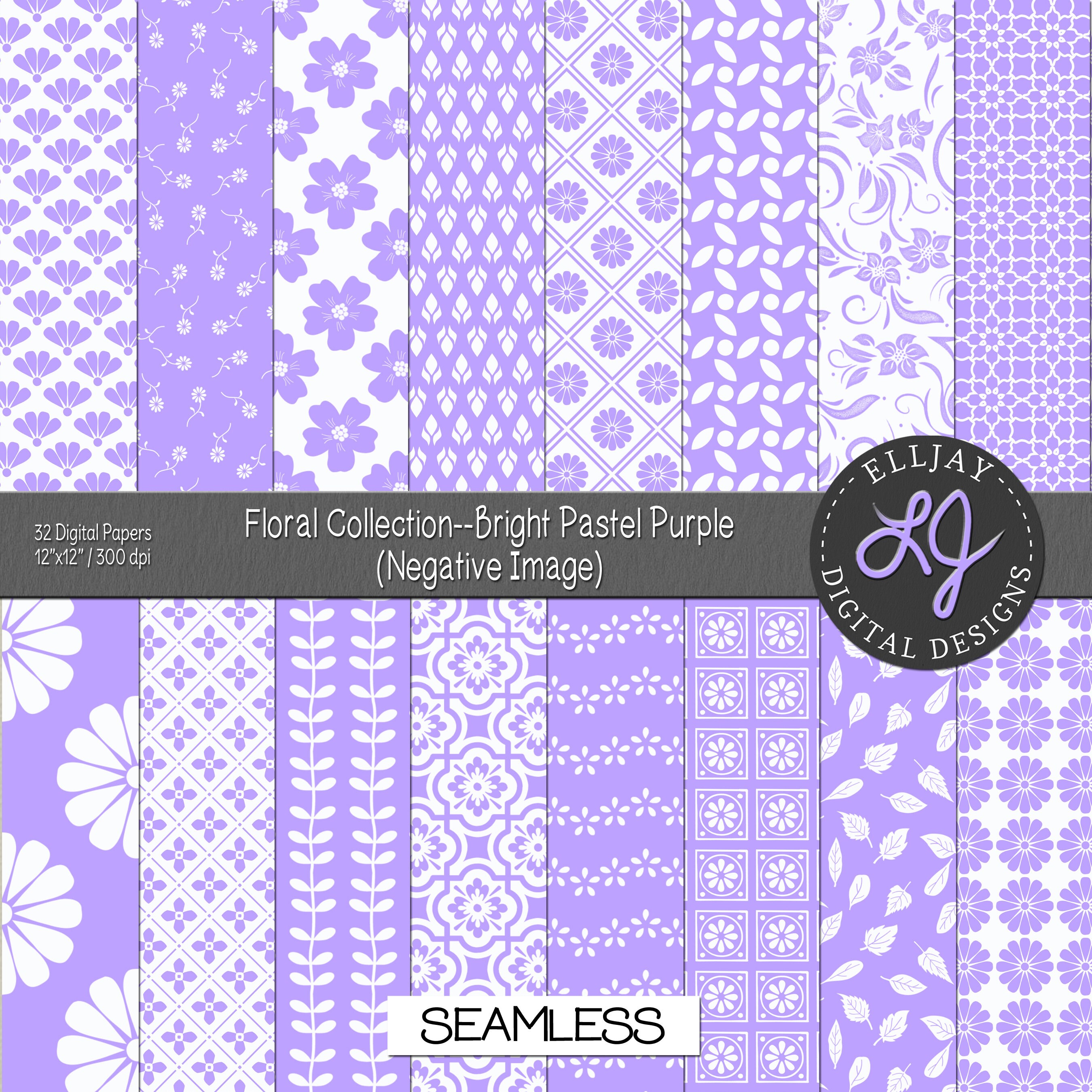 Pastel Floral Digital Paper Pack. Scrapbook Paper Bundle. Seamless ...
