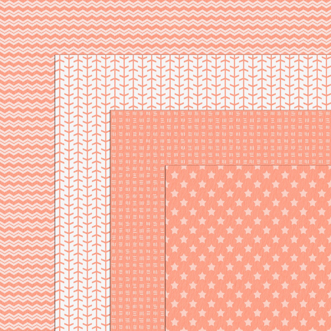 Peach Digital Paper: Seamless Scrapbook Patterns (digital Download) - Etsy