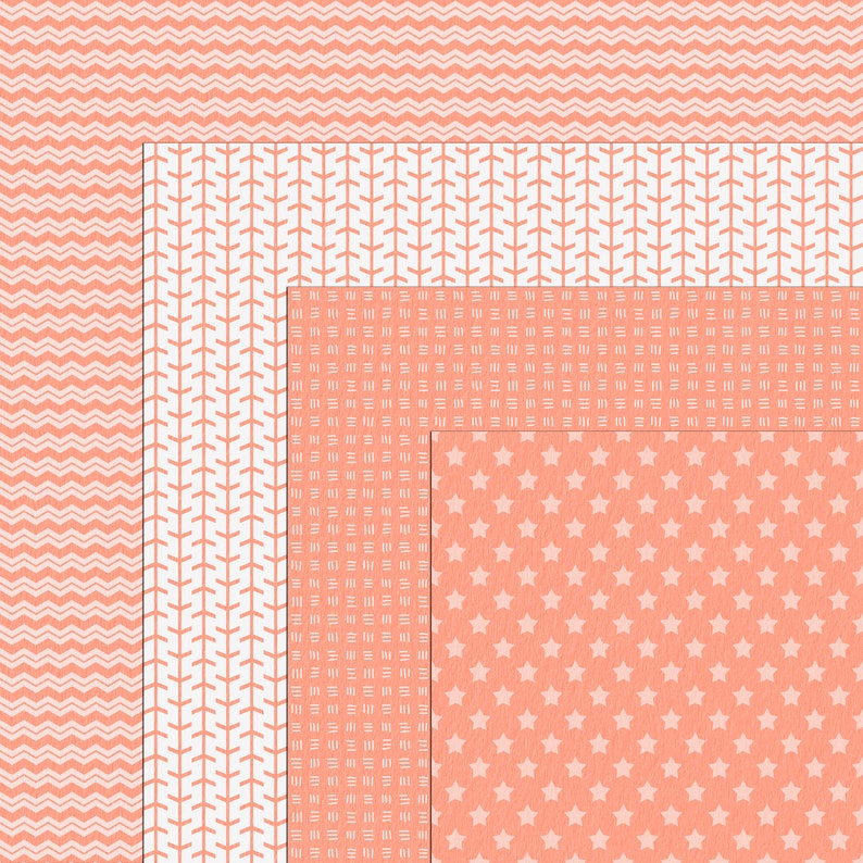 Peach Digital Paper: Seamless Scrapbook Patterns (digital Download) - Etsy