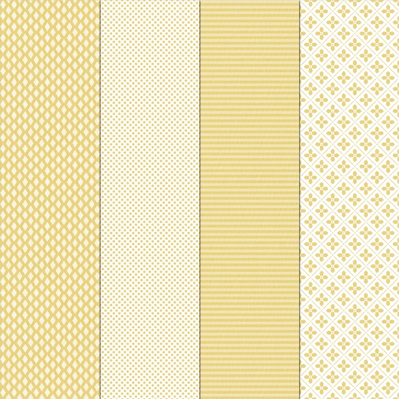 Small Pattern Gold & White Digital Paper. Tiny Patterns for Cards ...