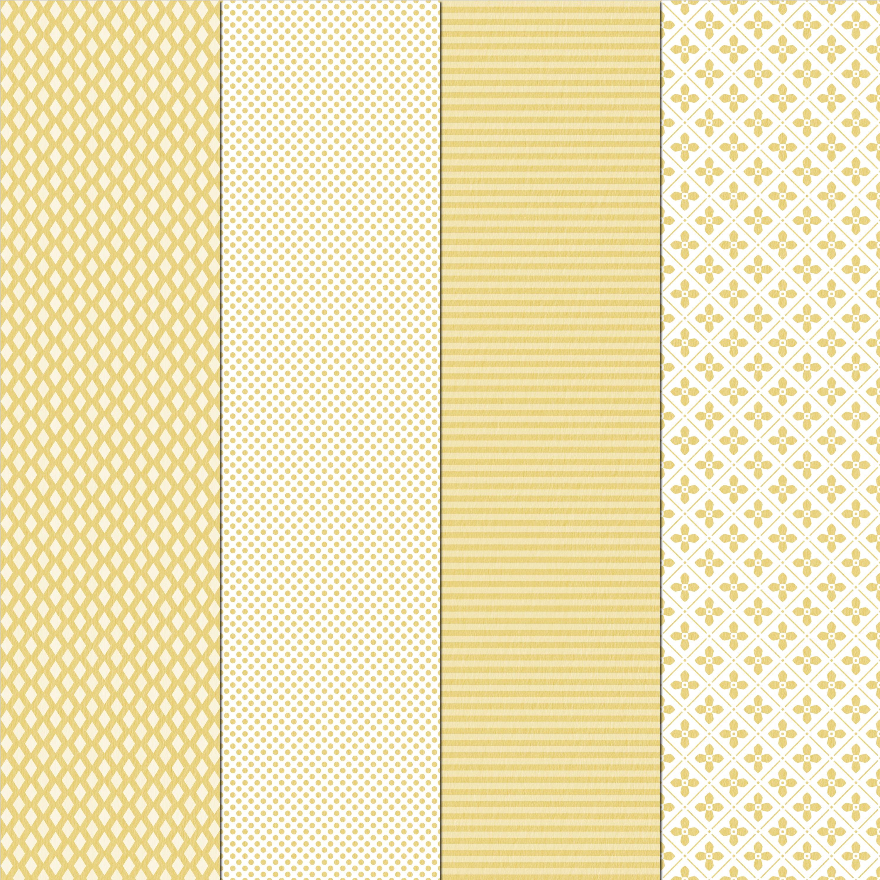 Small Pattern Gold & White Digital Paper. Tiny Patterns for Cards ...