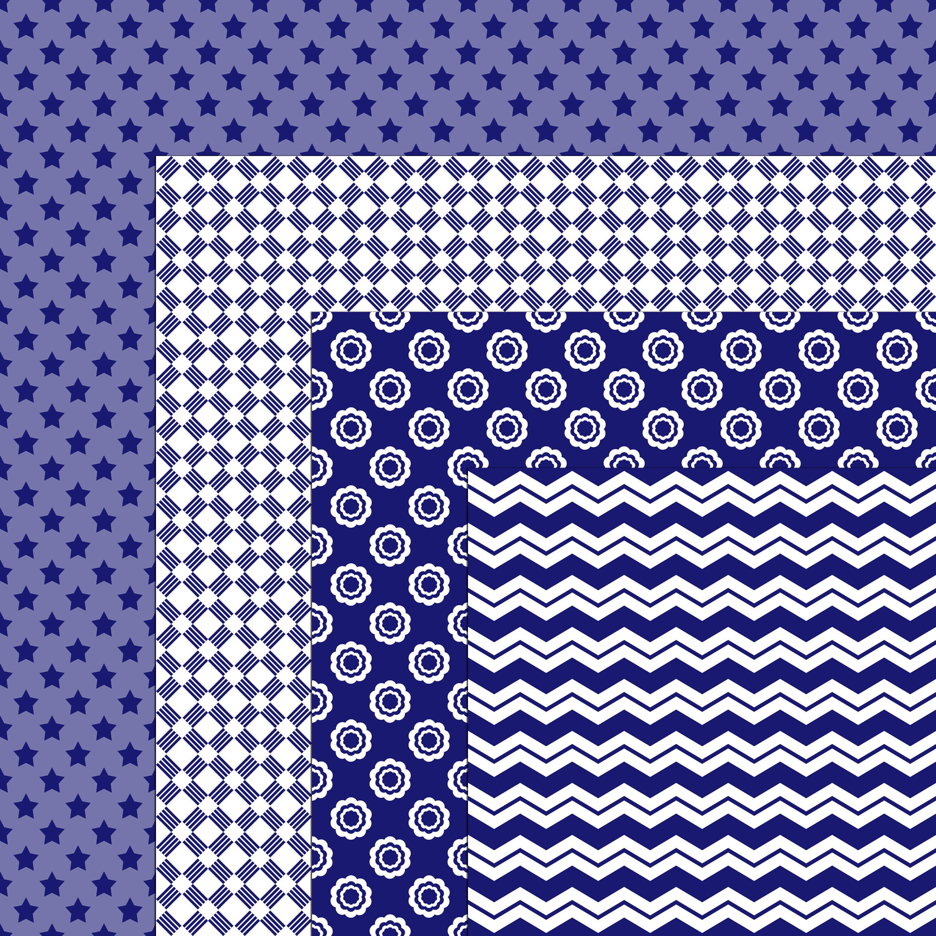 Midnight Blue Digital Paper Pack. Seamless Blue Backgrounds. Blue Polka ...