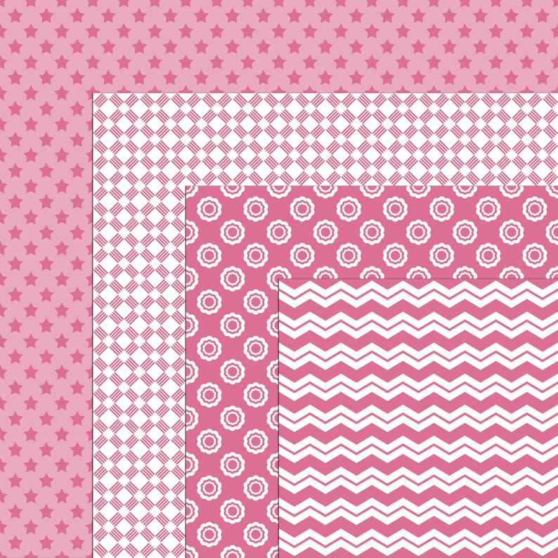 Pink Digital Paper Pack: Seamless Patterns (digital Download) - Etsy