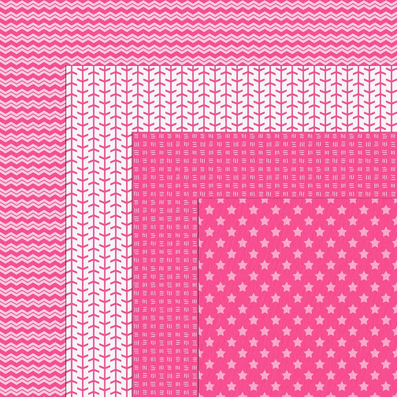 Pink Digital Paper With Light Texture. Seamless Pink Scrapbook Patterns ...