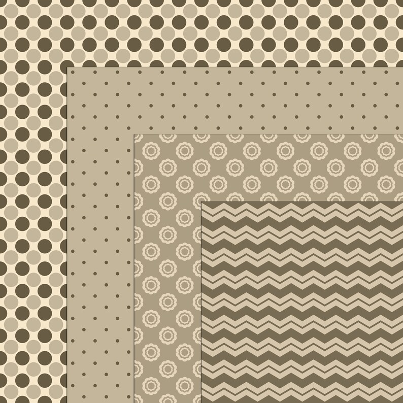 Brown Digital Paper Pack. Seamless Patterns. Scrapbook Paper Pack ...