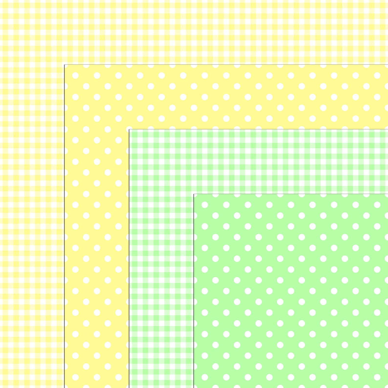 Pastel Gingham & Polka Dot Digital Paper: Spring Backgrounds (digital ...