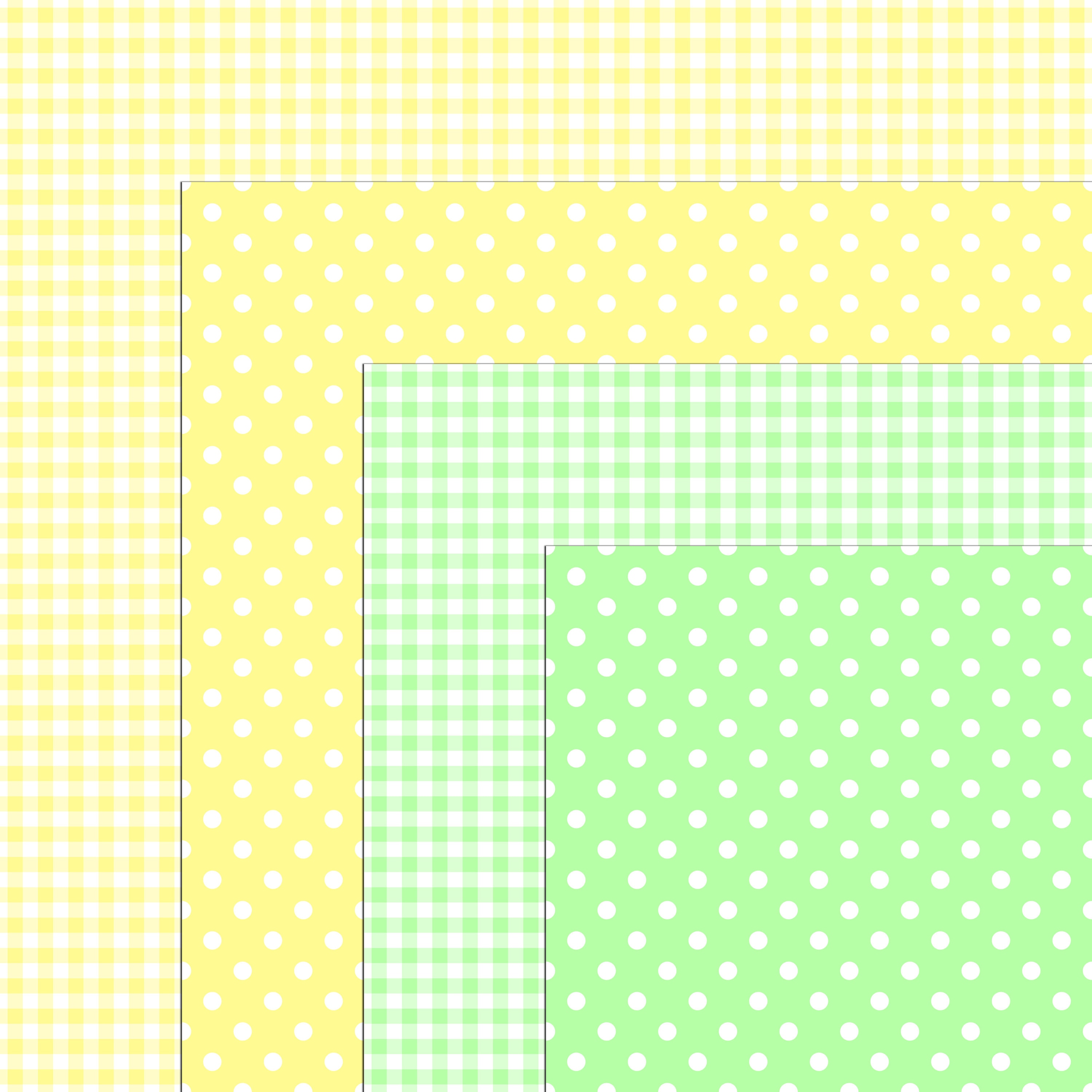 Pastel Gingham & Polka Dot Digital Paper: Spring Backgrounds (digital ...
