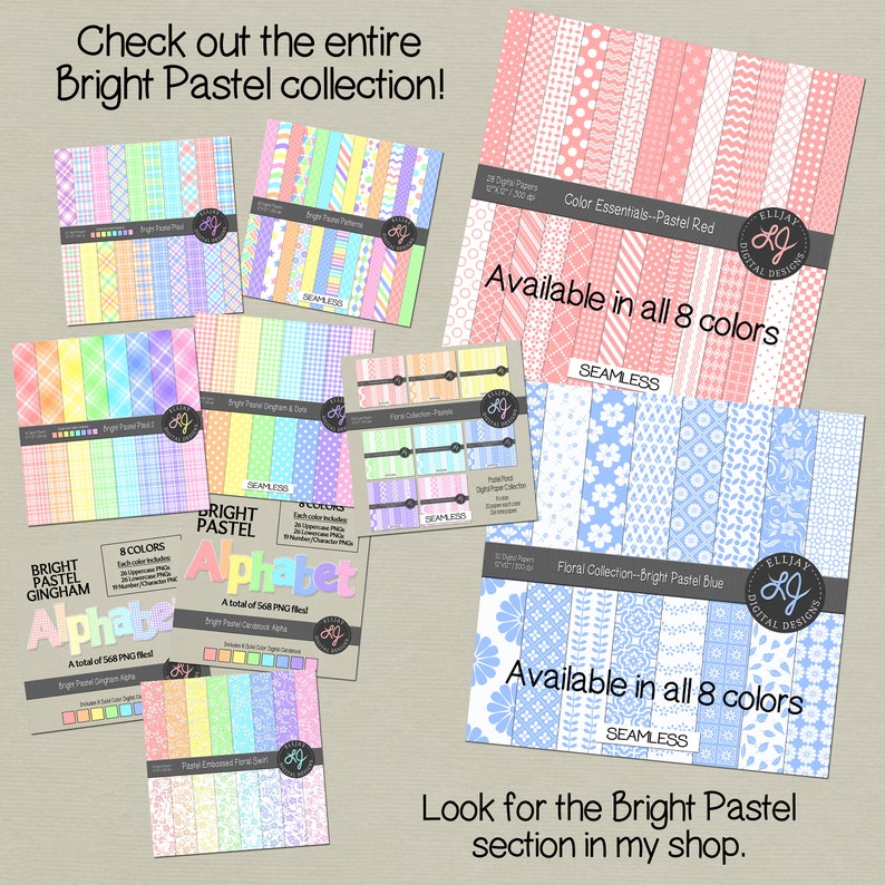 Pastel Plaid Digital Paper. Seamless Pastel Scrapbook Paper. Baby ...