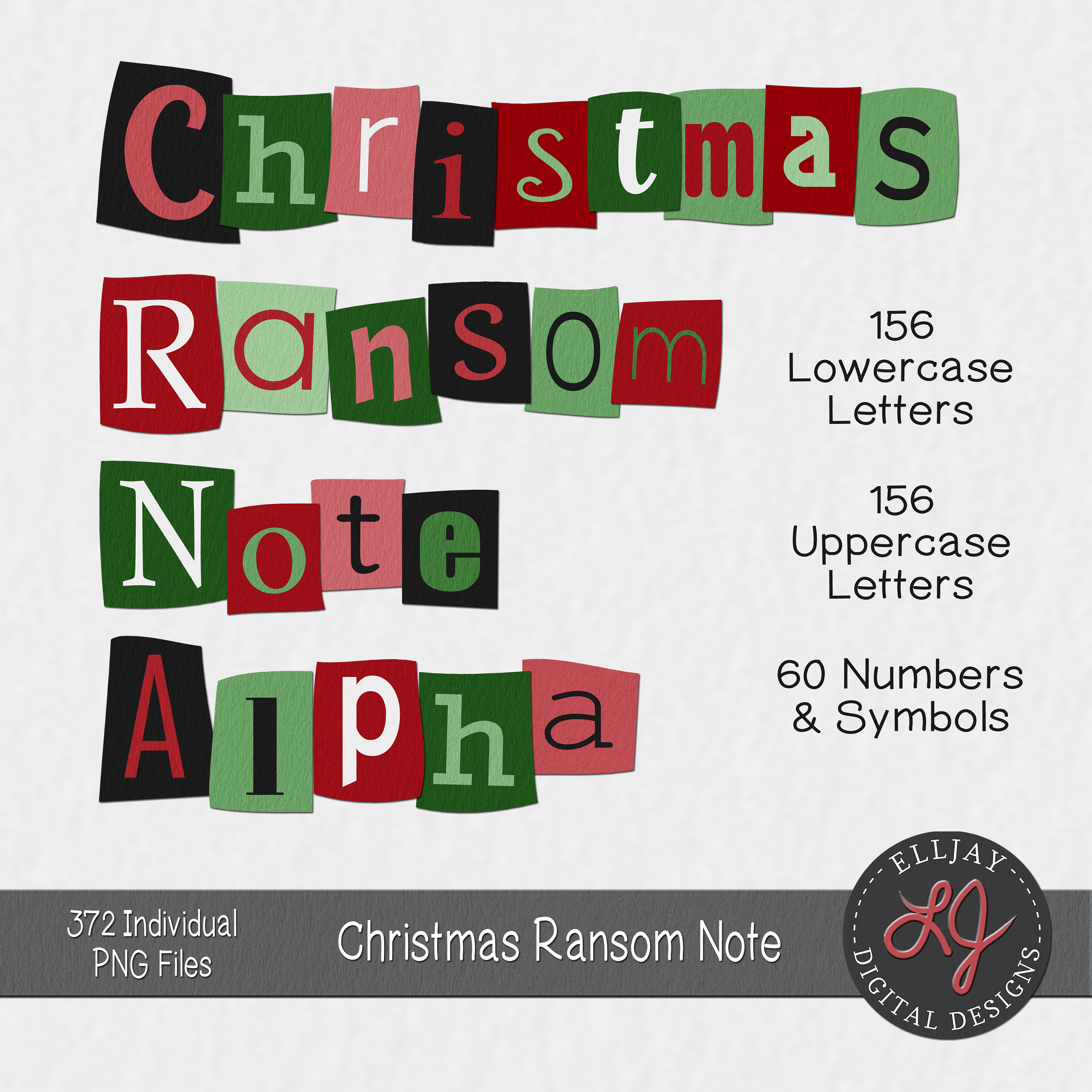 Christmas Ransom Note Alpha. PNG Alpha. Red and Green Christmas ...