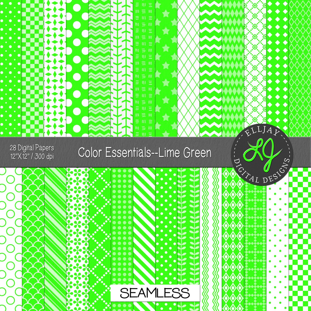 Lime Green Digital Paper With Light Texture. Seamless Neon Green ...