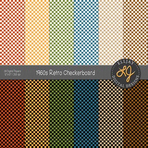 Seamless Retro Checkerboard Digital Paper. Checkerboard Pattern in 1960 ...