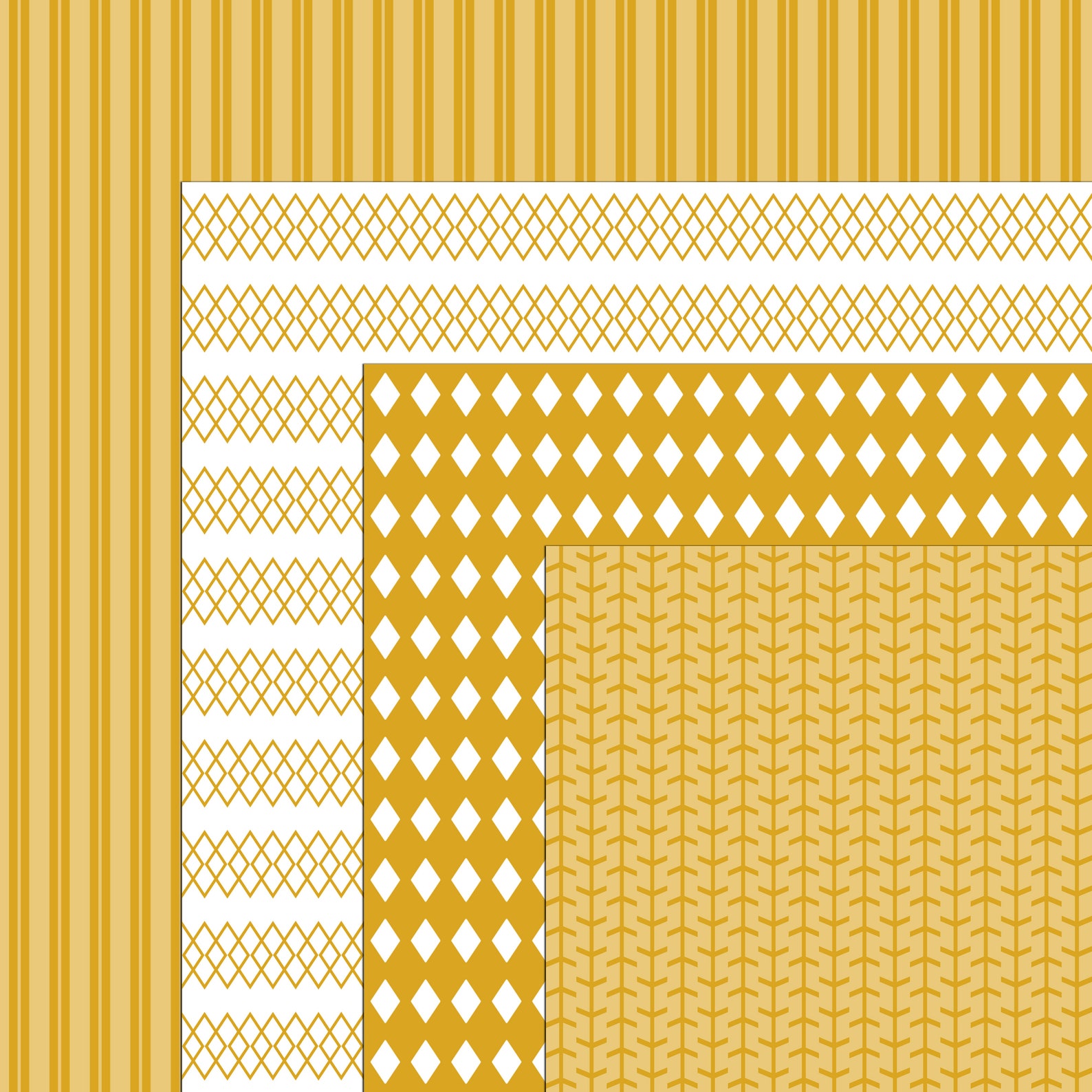 Goldenrod Yellow Digital Paper Pack. Seamless Yellow Scrapbook Paper ...