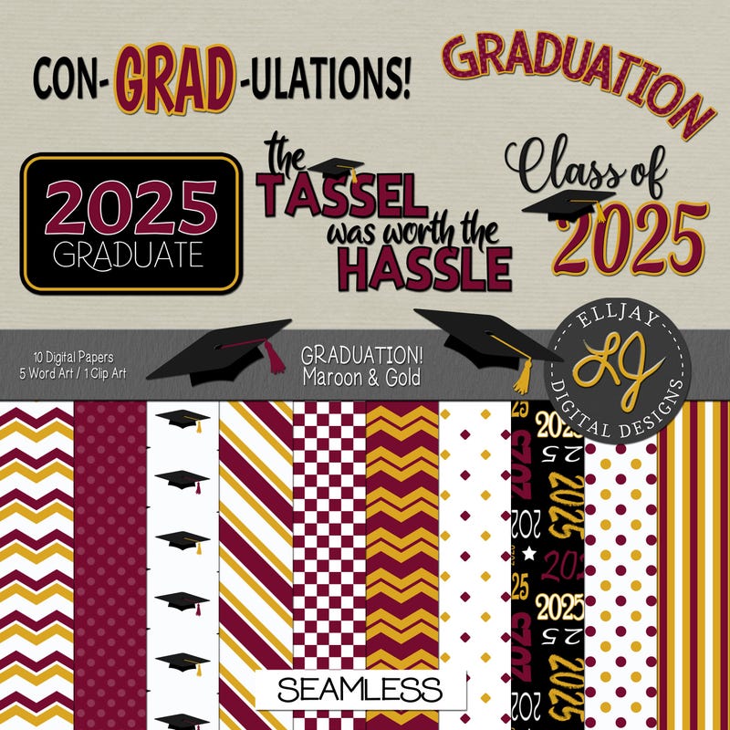 Maroon 2025 Graduation - Etsy