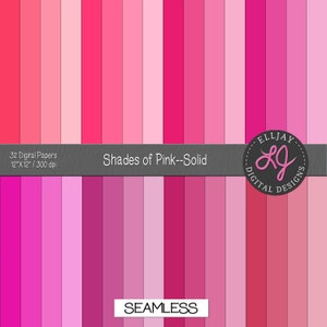 Shades of Pink Solid Digital Paper. Pink Solid Digital Paper. Shades of ...
