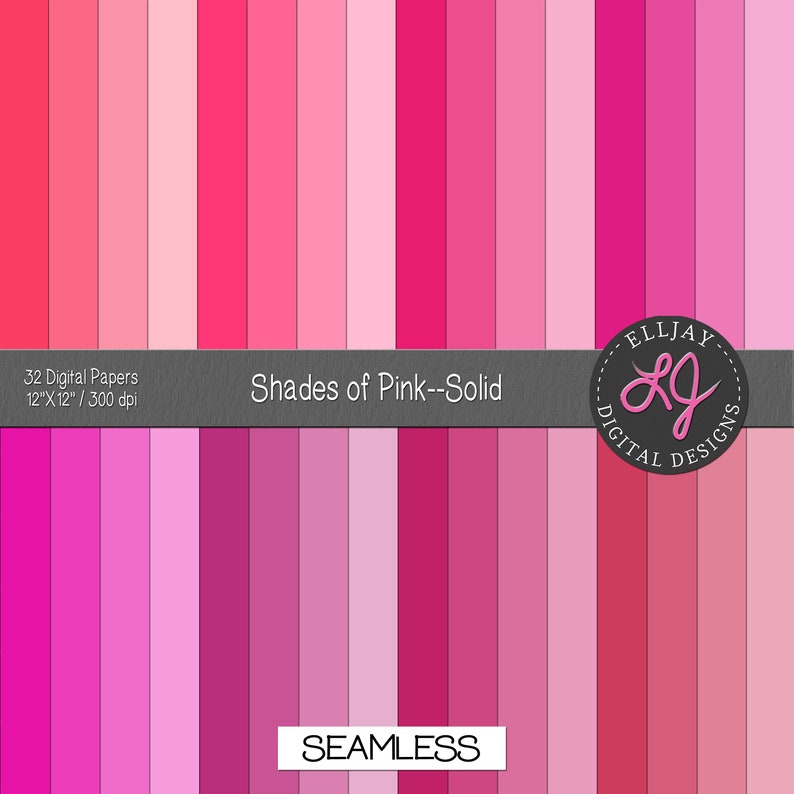 Shades of Pink Solid Digital Paper. Pink Solid Digital Paper. Shades of ...