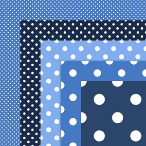 Blue & White Polka Dot Digital Paper Pack. 30 Polka Dot Patterns. Baby ...