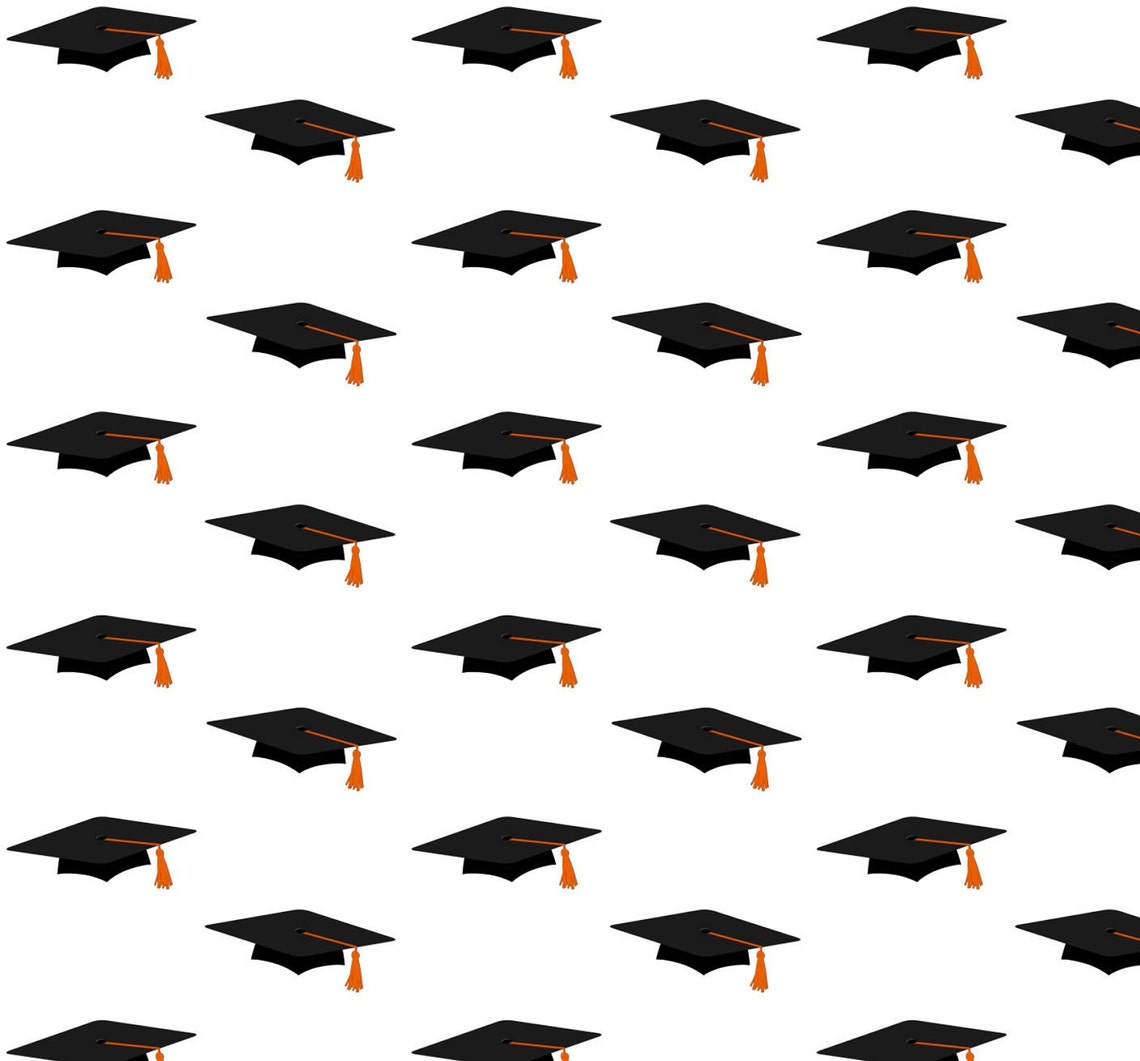 Black and Orange Graduation Digital Paper With Graduation Word - Etsy