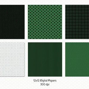 Black White and Green Digital Paper Pack. Patterns - Etsy