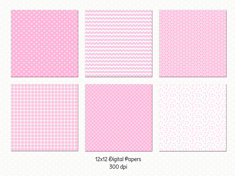 Pastel Pink Digital Paper Pack With Light Texture. Pink Scrapbook Paper ...