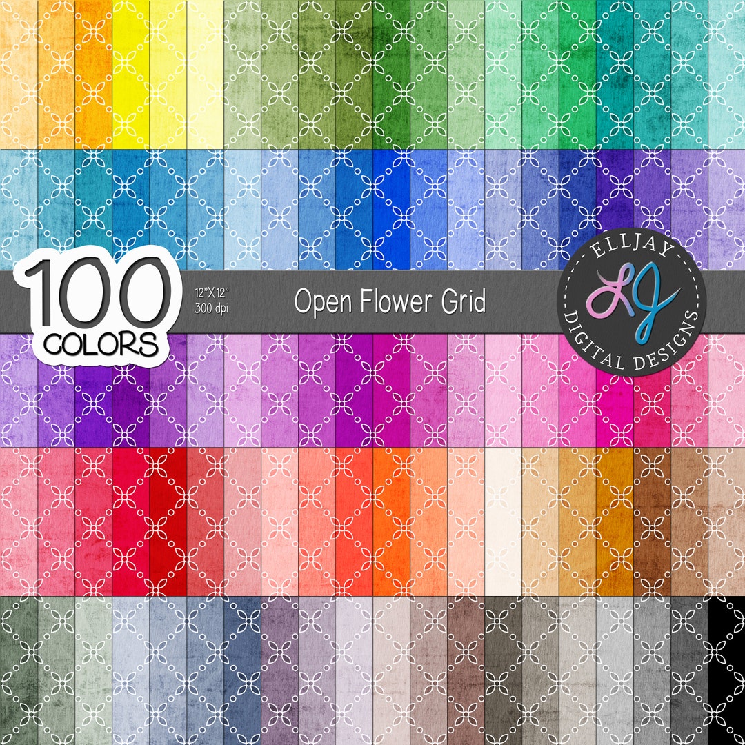 Open Floral Grid Patterned Digital Paper. Floral Lace Pattern. 100 ...